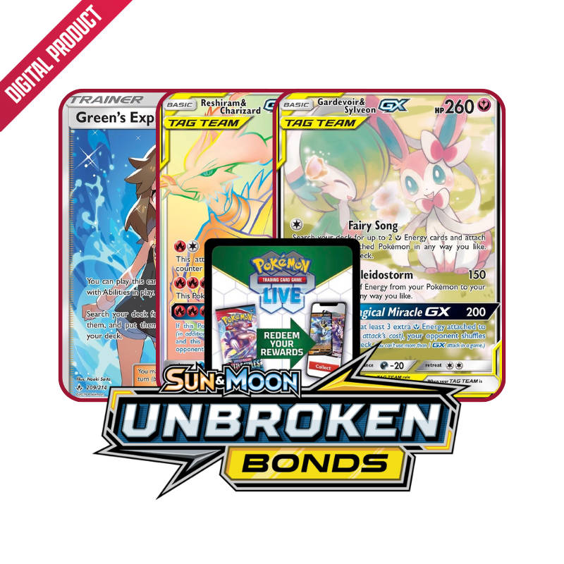 Unbroken Bonds Booster Pack PTCGL Code | Deck Out Gaming